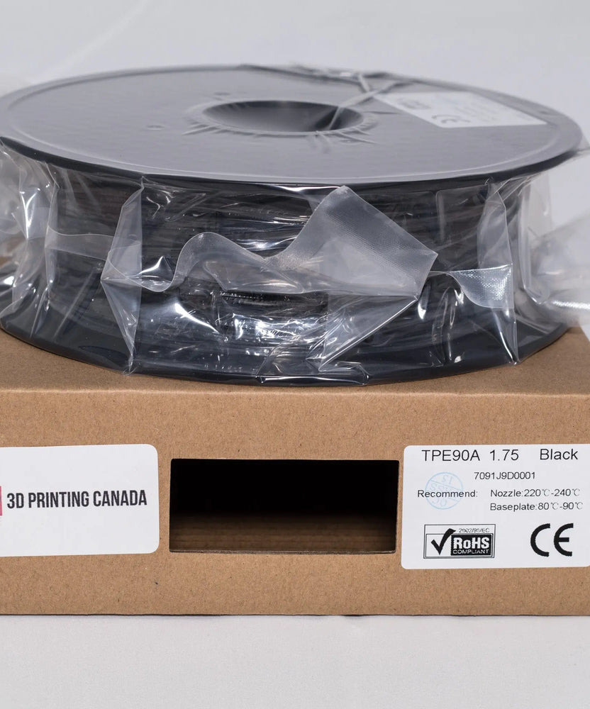 Black Standard TPE85A Filament 1.75mm - 3D Printing Canada